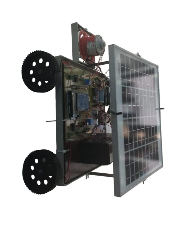 Solar grass cutter controlled by mobile with sun tracking solar panel ...